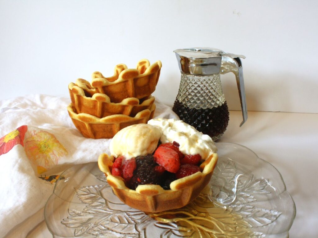 The best waffle bowl recipe, filled with fruit