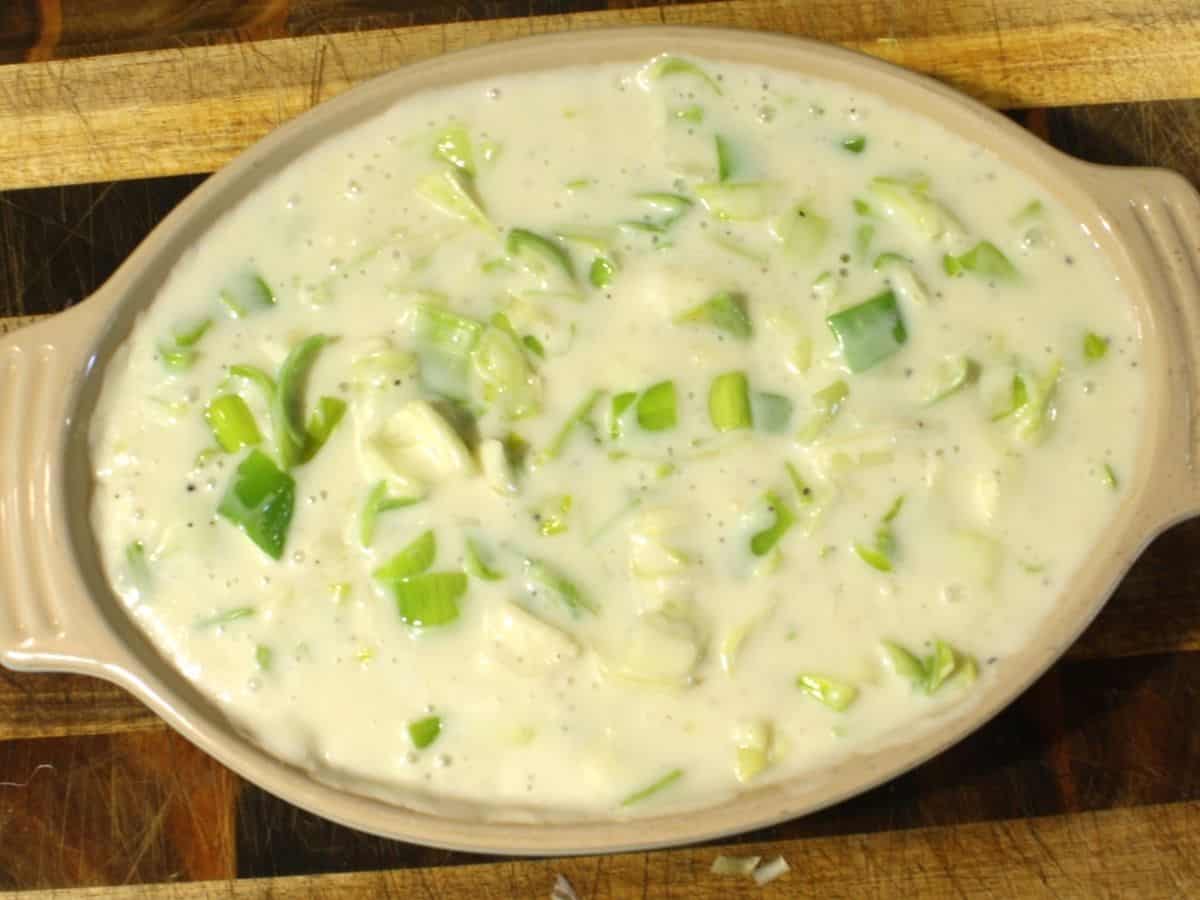 Easy creamy baked leeks in a white sauce - Gemma & Company