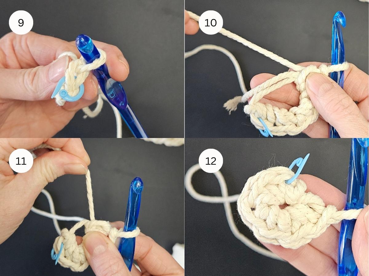 How to make a circular crochet trivet with macrame rope